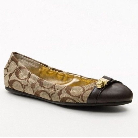 Coach | Shoes | Coach Delphine Signature Ballet Flats With Buckle ...